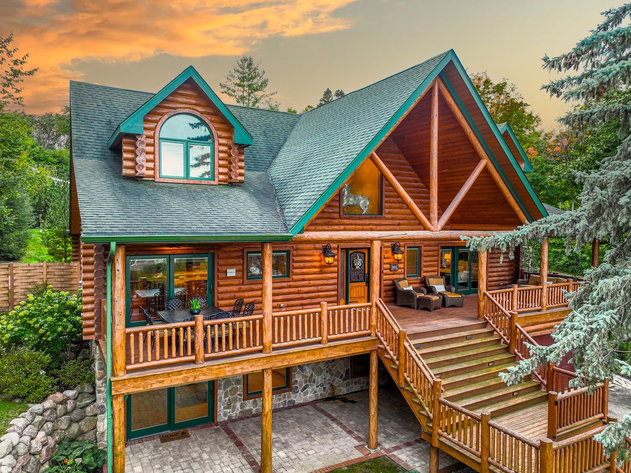 Log Home with Transferable Boat Slip | Bob Webster | Lake Geneva Real ...