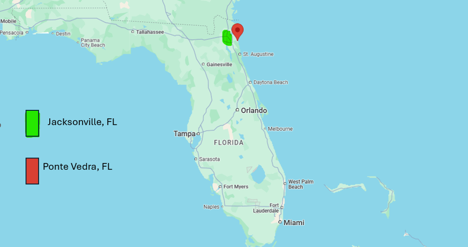 Where Is Ponte Vedra on a Map?
