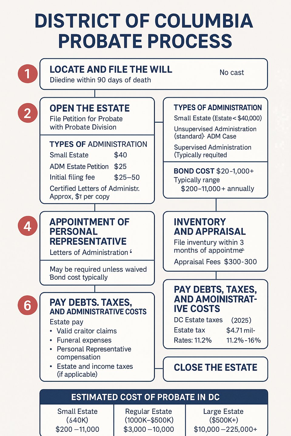 Washington DC's Probate process and Cost