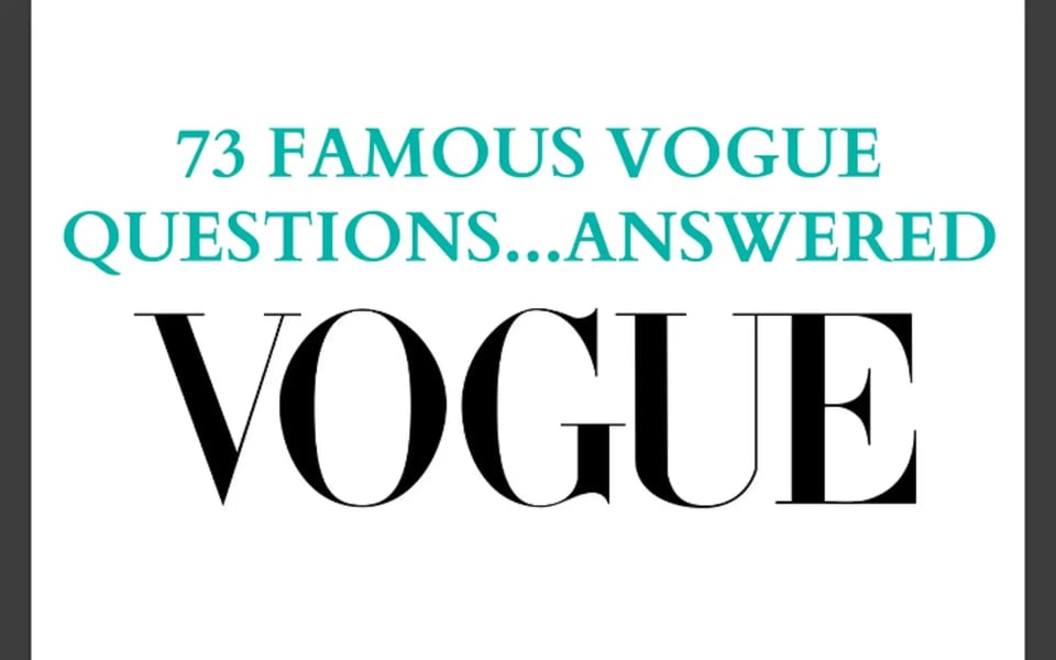The Famous '73 Vogue Questions | Kimberly Brechka