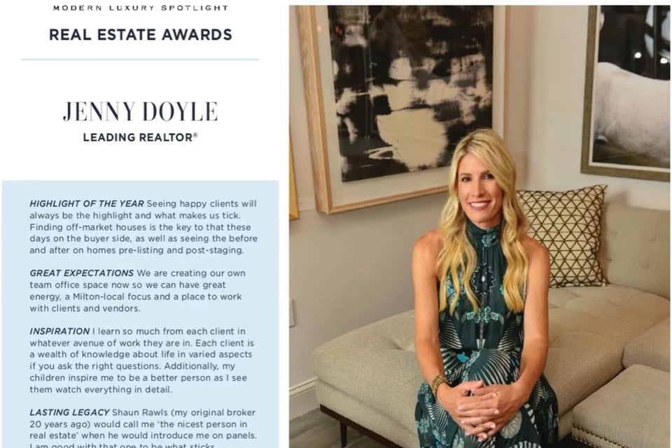 MODERN LUXURY SPOTLIGHT: REAL ESTATE AWARDS | Press | The Jenny Doyle Group | Milton, GA Real ...
